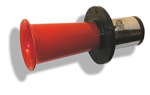 Klaxon 12v period horn with red trumpet CH071