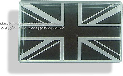 Resin encapsulated Union Jack black on silver 100 x 60mm - CXB02002 ...